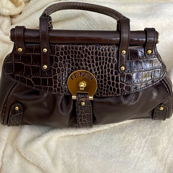 Fendi | Bags | Exotic Leather Fendi Bag With Crocodile Trim | Poshmark